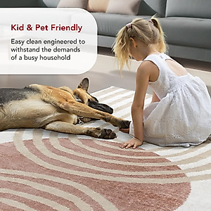 nuLOOM Shandra Abstract 3x5 Accent Rug for Living Room Bedroom Dining Room Entryway Kitchen, Blush/Ivory