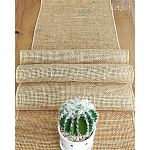 Letjolt Burlap Table Runner 72 Inches Farmhouse Thanksgiving Table Runner Jute Table Runner Christmas Table Decor Jute Woven Fabric