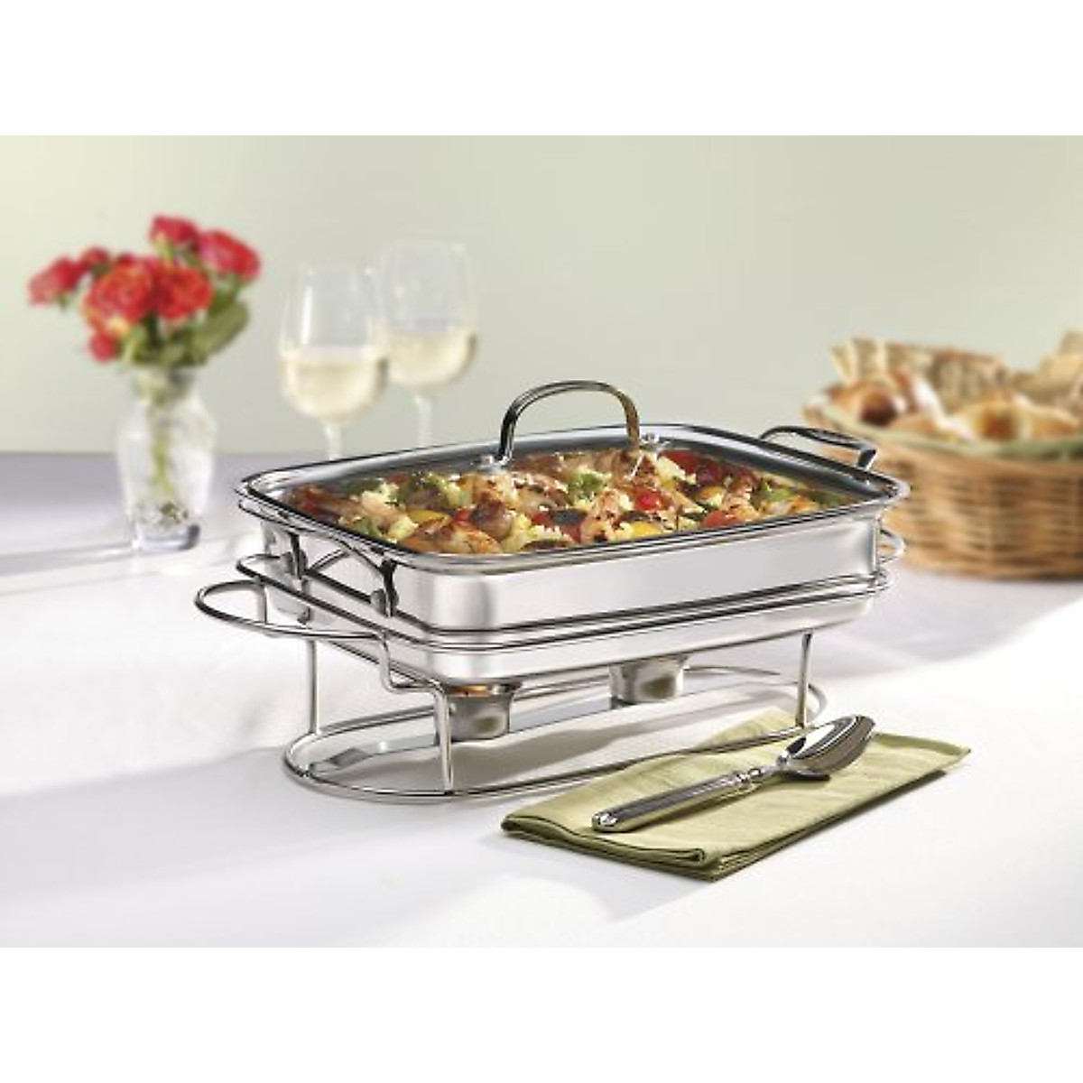 Cuisinart 7BSRT-31 Classic Entertaining Collection 12-Inch, 5-Quart Stainless Rectangular Buffet Server, Silver