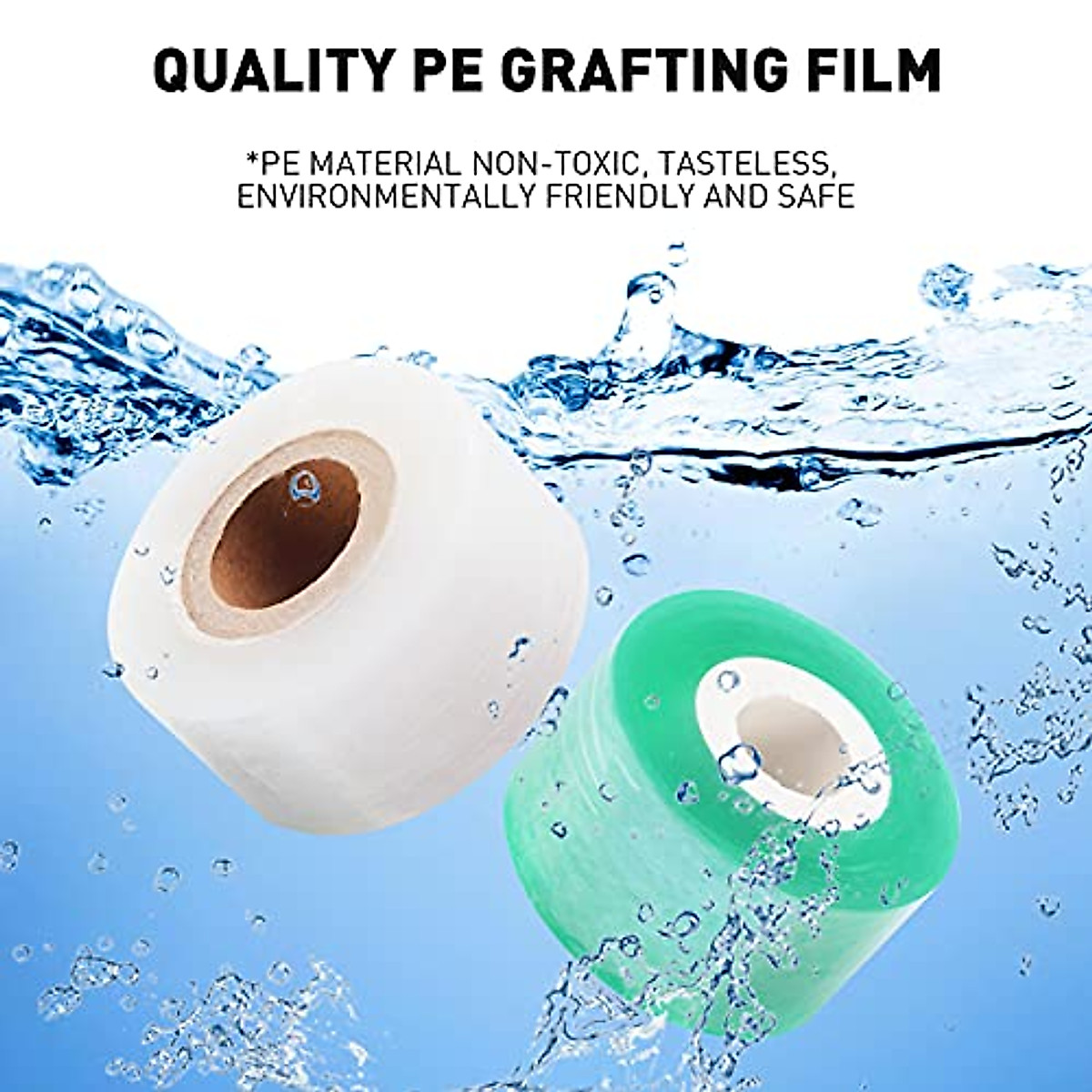 4 Rolls Garden Grafting Tape for Fruit Trees, Plants Repair Tapes, PE Grafting Film, Tree Grafting Supplies, Stretchable Clear Floristry Grafting Film for Garden Tree Seedling (2 Green 2 White)