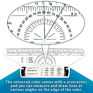 2 Pcs Plastic Measuring Rolling Ruler, 6 Inch Drawing Roller Ruler Parallel Glider Rolling Ruler Drawing Design Ruler for Measuring, Drafting