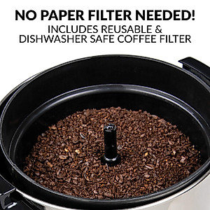 HomeCraft 45-Cup Coffee Urn and Hot Beverage Dispenser with Double Dripless Faucet, Quick-Brewing, Stainless Steel