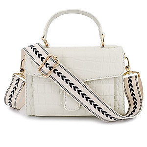 River Lake Adjustable Crossbody Strap for Purses Replacement Guitar Multicolor Style Handbag Straps Guitar Shoulder Strap for Women (Beige Jacquard)