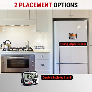 ThermoPro TM01(2 Pack) Kitchen Timers for Cooking with Count Up Countdown Timer, Digital Timer for Kids with Touch Backlit, Study Timers for Classroom Teacher Supplies