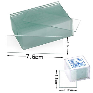 Twdrer 100PCS Clear Transparent Blank Microscope Slides and 100PCS Square Coverslips Cover Glass (22mm x 22mm)