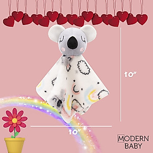 MODERN BABY Super Soft Baby Blanket Set with Security Blanket Lovey Newborn to Toddler Plush Blanket Gift Set