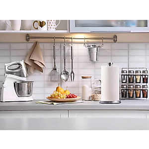 27HZYS Stainless Steel Paper Towel Holder with Base Vertical Design, Paper Towel Holder Countertop, Paper Towel Holder…