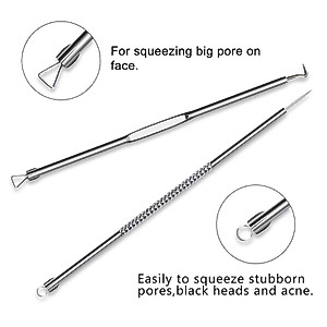 Blackhead Remover Pimple Comedone Extractor Tool Acne Kit - Treatment for Blemish, Whitehead Popping, Zit Removing for Risk Free Nose Face Skin (Sliver)