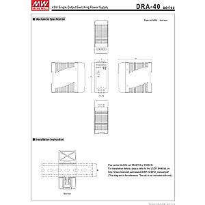 [PowerNex] Mean Well DRA-40-12 12V 3.34A 40W Single Output Switching Power Supply