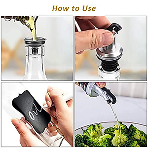 YULEER Olive Oil Bottle Dispenser, 6 Pack 17oz / 500ml Glass Oil and Vinegar Dispenser, Oil Bottles for Kitchen with Airtight Nozzle Plug & Pouring Spouts