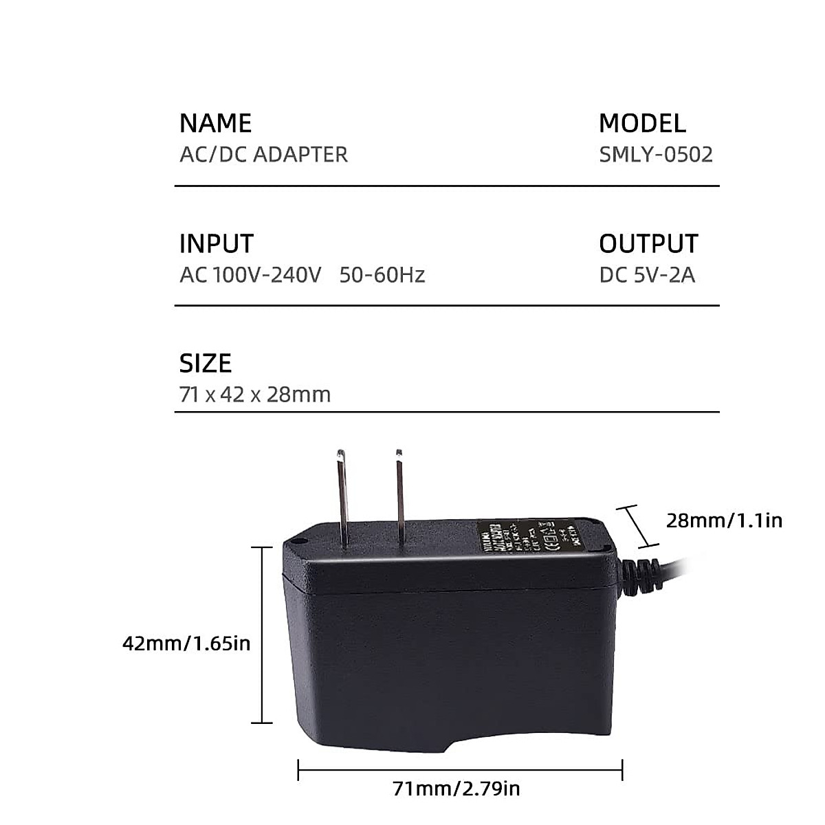 YLYLXIMA 5V 2A Power Supply Adapter AC DC 5V 10W 2A Switching Charger 5.5 x 2.5mm Power Adapter 5V 2000ma Power Supply Compatible Connector 5.5mmx2.1mm