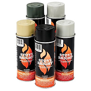 Stove Bright Fireplace Satin Black Paint - High Temp Satin Black Spray Paint, Withstands up to 1200° F, Quick Drying, Retains Color, Easy Application