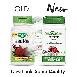 Nature's Way Beet Root 500 mg, 100 Vegetarian Capsules, Pack of 3
