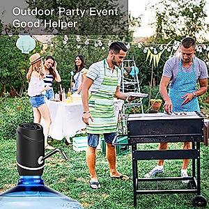 5 Gallon Water Dispenser,Electric Drinking Water Pump Portable Water Dispenser Universal USB Charging Water Bottle Pump For 2-5 Gallon With 2 Silicone