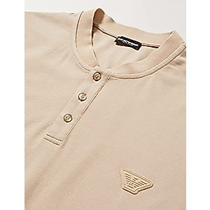 Emporio Armani Men's Eagle Patch Short Sleeve Polo Shirt, Sand Yellow, Extra Large