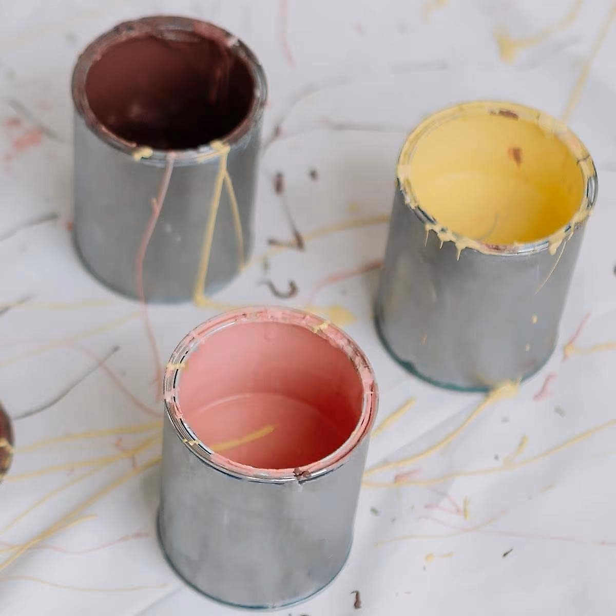 Esamploe 8 Pack Empty Metal Paint Cans with Lids(1/4 Pint Size),1/2 Cup Capacity Touch Up Paint Containers,Paint Storage Containers for Leftover Paint,Tiny Empty Unlined Pint Paint Pails