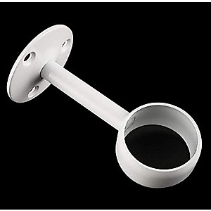 2 pieces of 32mm diameter curtain rod shower curtain wardrobe rod frame pipe flange, ceiling curtain hook, closet rod bracket, white surface treatment