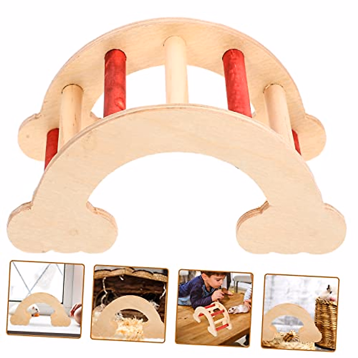 Balacoo 2pcs Hamster Wooden Toys Hamster Platform Rat Exercise Toys Critter Nation Small Animal Hideout Huts Gerbils Hideaway Toy Rabbit ramp Bunny Castle Chinchilla cage The Slide Ladder