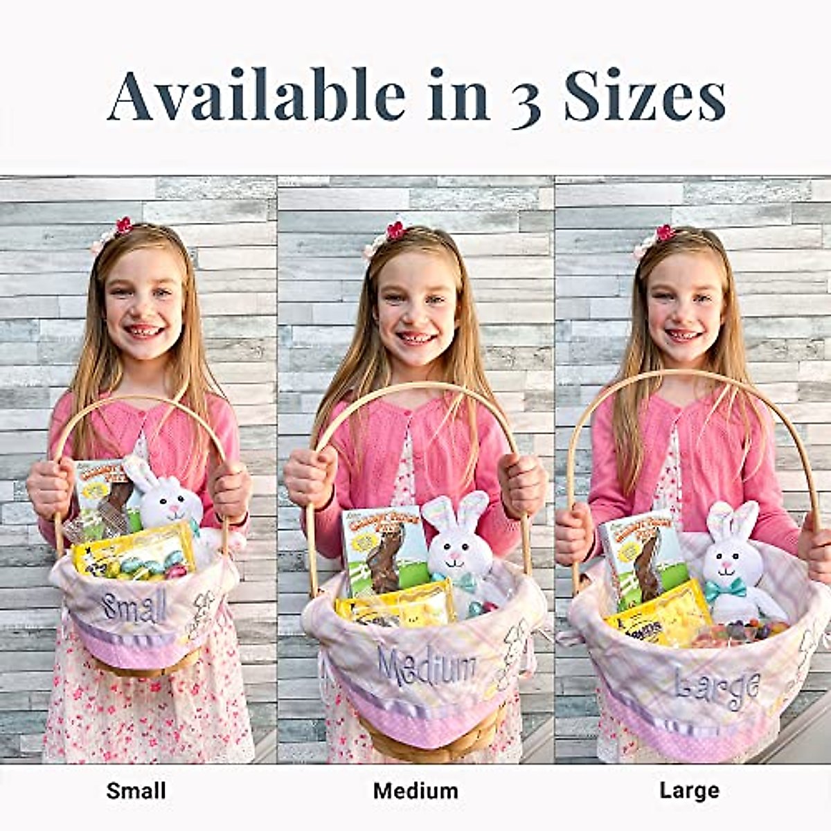 Let's Make Memories Personalized Create Your Own Wicker Easter Basket – Blue Bunny Design - Basket Only - Customize with Any Name - Medium