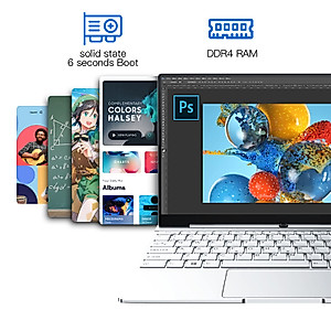 TOPOSH 14 inch Laptop,PC Notebook Computer,Windows 10 Home,12GB RAM 256GB SSD,Intel Jasper Lake N5095,Quad Core 2.0 GHz Processor,Metal Body,Backlit Keyboard-Silver