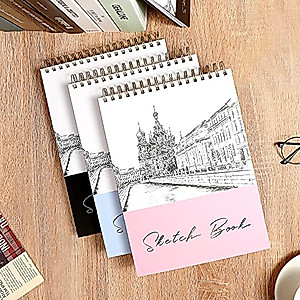 Top Spiral Sketchbook for Drawing Hardcover 9 x 12 Large Sketch Book for Women Men Girl 105 Sheets (68lb/100gsm) Premium Paper Sketch Pad, Black