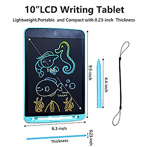 SAnmay LCD Writing Tablet 10-Inch, Doodle Board Drawing Tablet for 3 4 5 6 7 8 Year Old Kids, Erasable Electronic Doodle Pads for Toddlers, Learning Educational Toys Gifts-Blue
