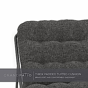 Grand patio Indoor & Outdoor Samba Rocking Chair - Deluxe Lounge Chair with Thick Padded Cushion, Enlarged Armless Seat - Rocking Chair for Front Porch, Garden, Backyard - Grey