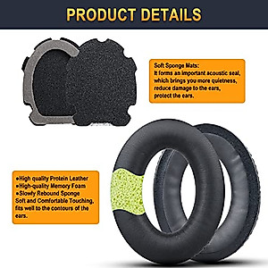 Replacement Ear Pads for Bose Aviation A20, Earpads Cushions Compatible with Bose Aviation Headset X A10 A20, Durable Leather Slow Rebound Memory Foam (Black)