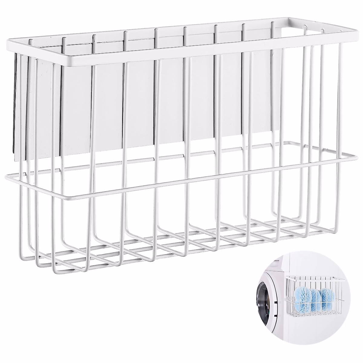 BATTIPAW Magnetic Dryer Ball Holder, Wall Mount Dryer Ball Rack for Laundry Room, Dryer Ball Shelf for Organization and Storage, Magnetic Lint Bin for Laundry Room