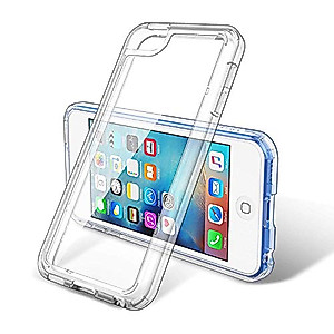 ULAK Compatible with iPod Touch 7 Case Clear, iPod Touch 6 Touch 5 Case with 2 Screen Protectors, [Anti-Yellowing] Slim Soft TPU Bumper Hard Cover for iPod Touch 5th /6th /7th Generation, Clear