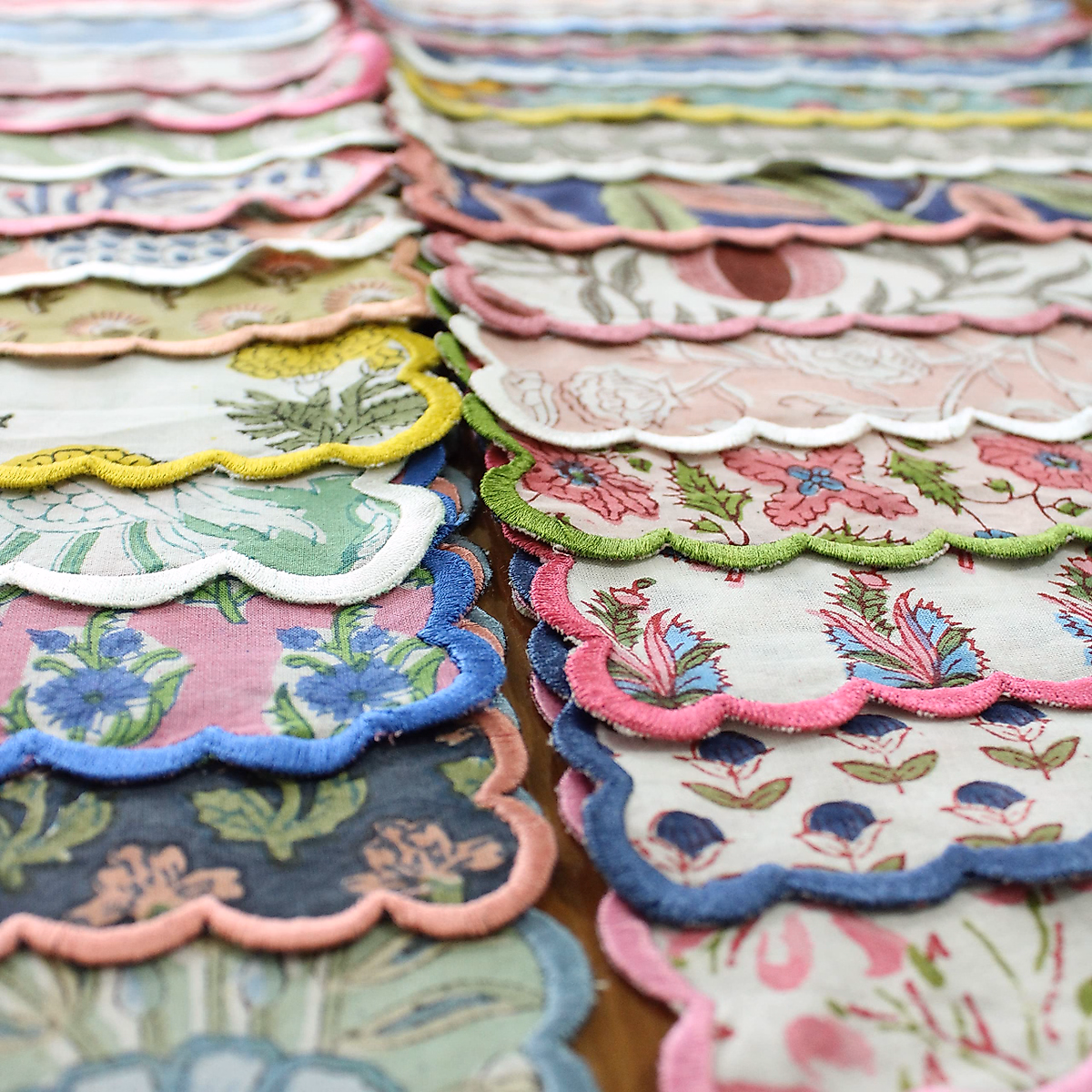 Ridhi Cloth Napkins 100% Pure Cotton Farmhouse Wedding Dinner Napkins for Halloween, Thanksgiving, Holiday Daily Wedding uses Napkins (6-20"x20" Dinner Napkin, Mix Random)