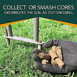 Walensee Lawn Coring Aerator, Manual Grass Dethatching Turf Plug, Core Aerating Tool, Garden Tool, Heavy Duty Aeration for Compacted Soils and Lawns to Prevent Lawn Run-Off and Soil Compaction