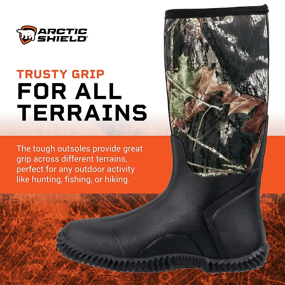 Neoprene Heavy Duty Rubber Boots for Men & Women - Durable Footwear Rain Boots Men - Insulated Waterproof Outdoor Boots for Men for Hunting, Mud, Fishing, Gardening & Farming, Camouflage, 8