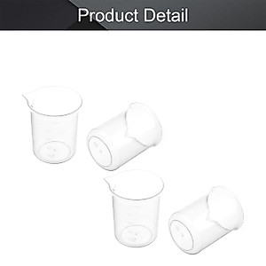 Othmro Measuring Cups 100ml/3.38oz PP Plastic Graduated Beaker Transparent for Lab Kitchen Liquids 4pcs