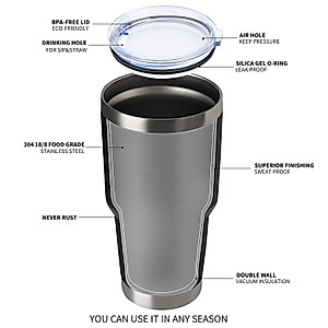 MEWAY 30oz Tumbler Double Wall Vacuum Insulated Travel Mug, Stainless Steel Tumbler with Lid, Durable Powder Coated Insulated Coffee Cup for Cold & Hot Drinks (MIX,4 PACK)