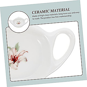 KICHOUSE 2pcs Tea Bag Saucer Ring Tray for Jewelry Keychain Holder Condiment Holder Tea Bag Holder for Cup Tea Bag Storage Tray Appetizer Plates Small Teabag Coasters Tea Coasters Container