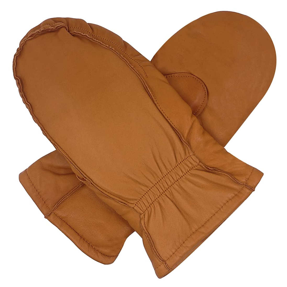 Harssidanzar Womens Lambskin Leather Outdoor Mittens Gloves Thermolite Lined GL007,Tan, XXL