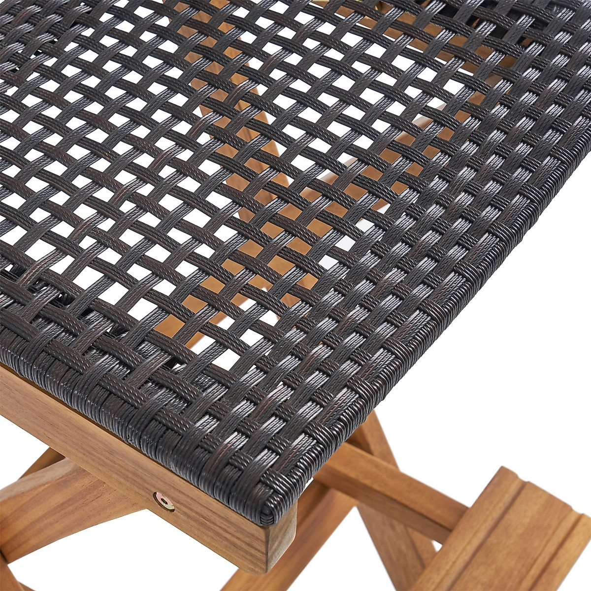 GDFStudio Outdoor Folding Acacia Wood Barstools (Set of 2), and Brown