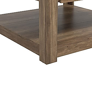 Galano Philia Square Coffee Table - Hidden Compartment and Storage Shelf - Modern Tabletop Dining Table for Living Room - Engineered Wood - Easy Assembly - Knotty Oak