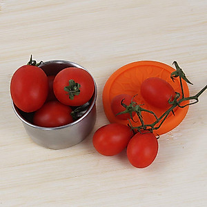 kilofly 3-Piece BPA Free Leak Proof Reusable Round Eco to Go Stainless Steel Food Storage Container with Silicone Lid for Dip Condiment Salad Dressing Meal Prep Snack Lunch, 3.4-Ounce Orange