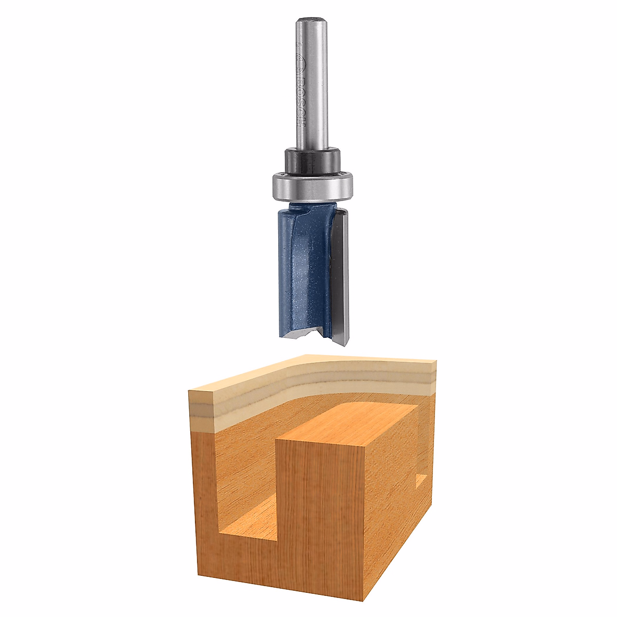 BOSCH 85680M 1/2 In. x 1 In. Carbide Tipped 2-Flute Top Bearing Straight Trim Bit