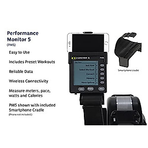 Concept2 Model D Indoor Rowing Machine with PM5 Performance Monitor and Polar H10 ANT+ Heart Rate Monitor, LCD, M-XXL: 26-36" HRM