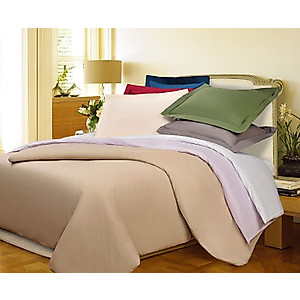 Superior Percale Cotton Bedding 300-Thread Count Sateen Weave Soft and Cooling Crisp Breathable 3-Piece King Ivory Duvet Cover and Pillow Sham Sets