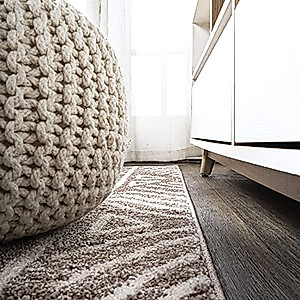 JONATHAN Y MOH503A-28 Amanar Tribal Geometric Area Rug for Bedroom Kitchen Living Room Indoor Decor Non Shedding, 2 X 8, Brown/Ivory, (JMOH503A28)