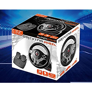 Superdrive - racing Driving Wheel with pedals and gearshift paddles for nintendo Switch - Ps4 - Xbox One - PC - Ps3