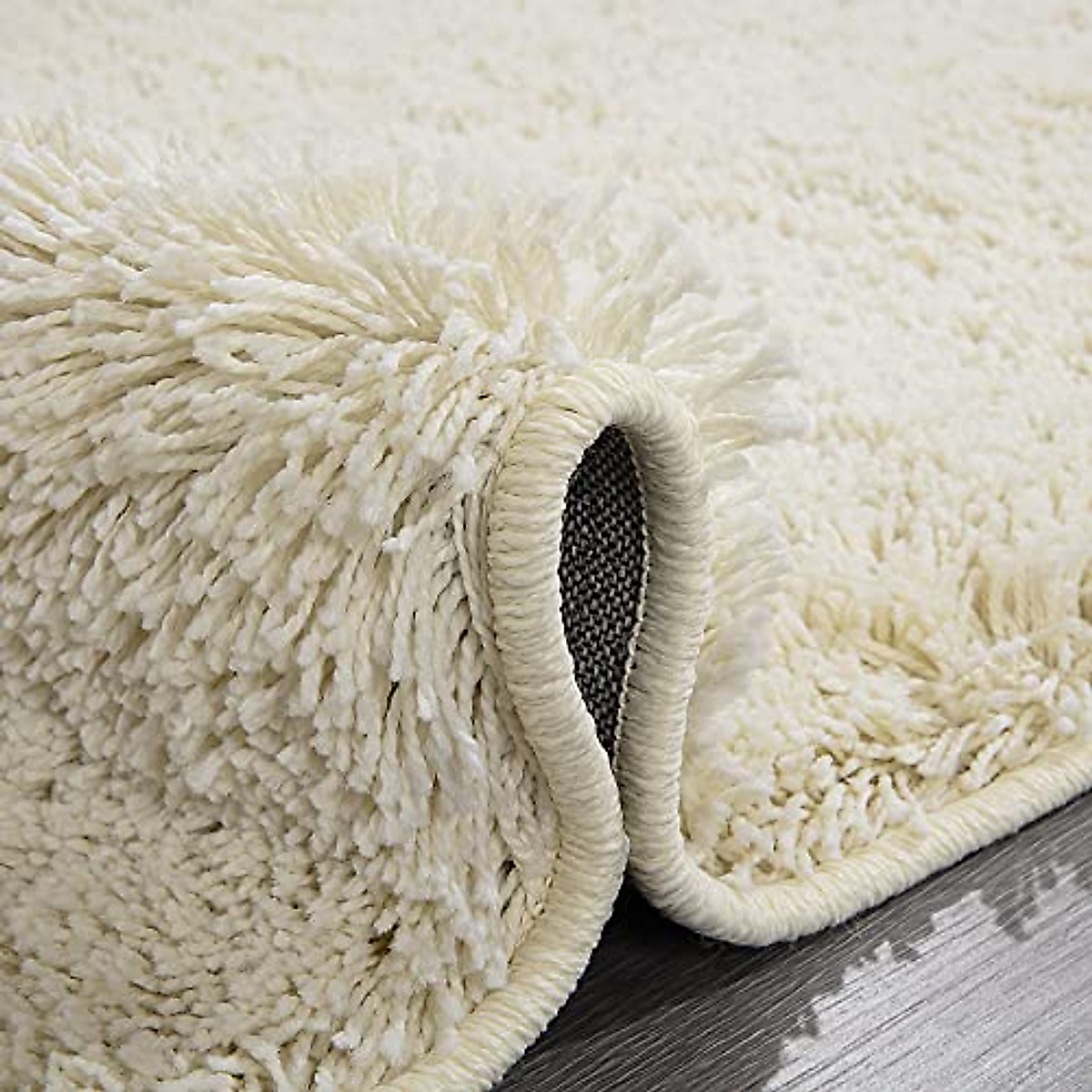 HOMBYS Shag Area Rug 8'x10' for Living Room Bedroom, Solid Plush Non-Shedding Rugs for Dining Room Entryway, Thick Soft Mordern Rectangular Carpet Home Decoration