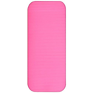 Signature Fitness All Purpose 1/2-Inch Extra Thick High Density Anti-Tear Exercise Yoga Mat and Knee Pad with Carrying Strap, Pink