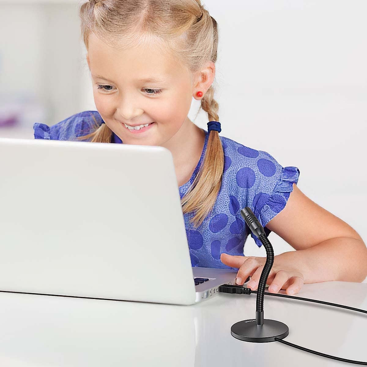 FIFINE Mini Gooseneck USB Microphone for Dictation and Recording,Desktop Microphone for Computer Laptop PC.Plug and Play Great for Skype,YouTube,Gaming, Streaming,Voiceover,Discord and Tutorials-K050