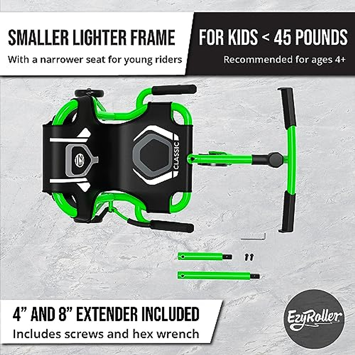 EzyRoller Classic X Ages 4+, 45lbs - 120lbs - Green