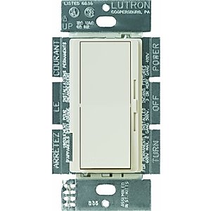 Lutron Diva Dimmer Switch for Incandescent Bulbs, 600-Watt/Single-Pole, DV-600P-LA, Light Almond